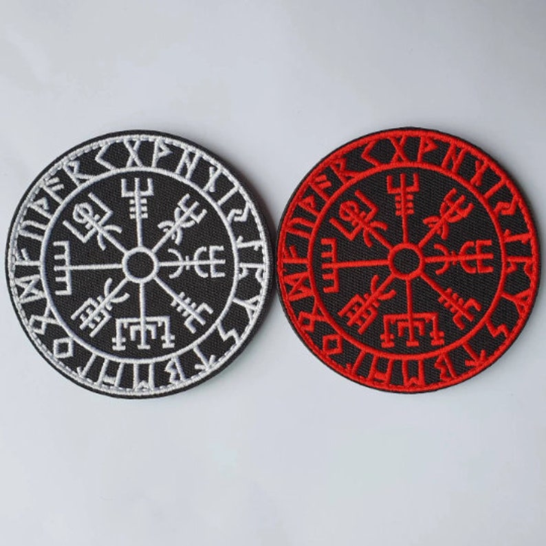 Norse Rune Vegvisir Patch Pagan Viking Metal Mythology Viking Morale ...
