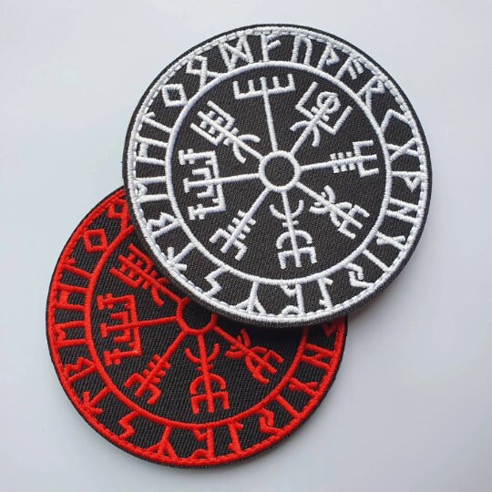 Norse Rune Vegvisir Patch Pagan Viking Metal Mythology Viking Morale ...