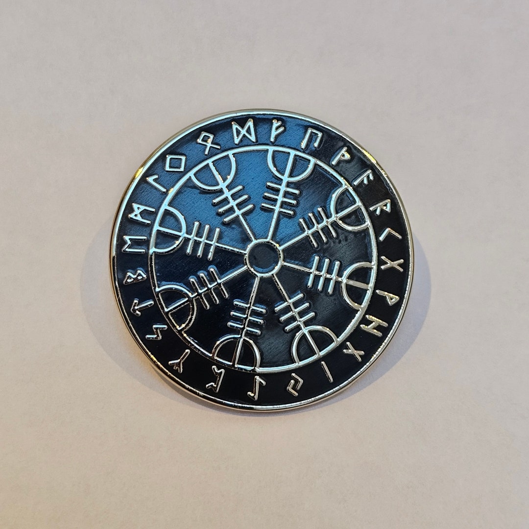 Helm of Awe Viking Runes Runic Pin Elder Futhark Badge Wicca Magical ...