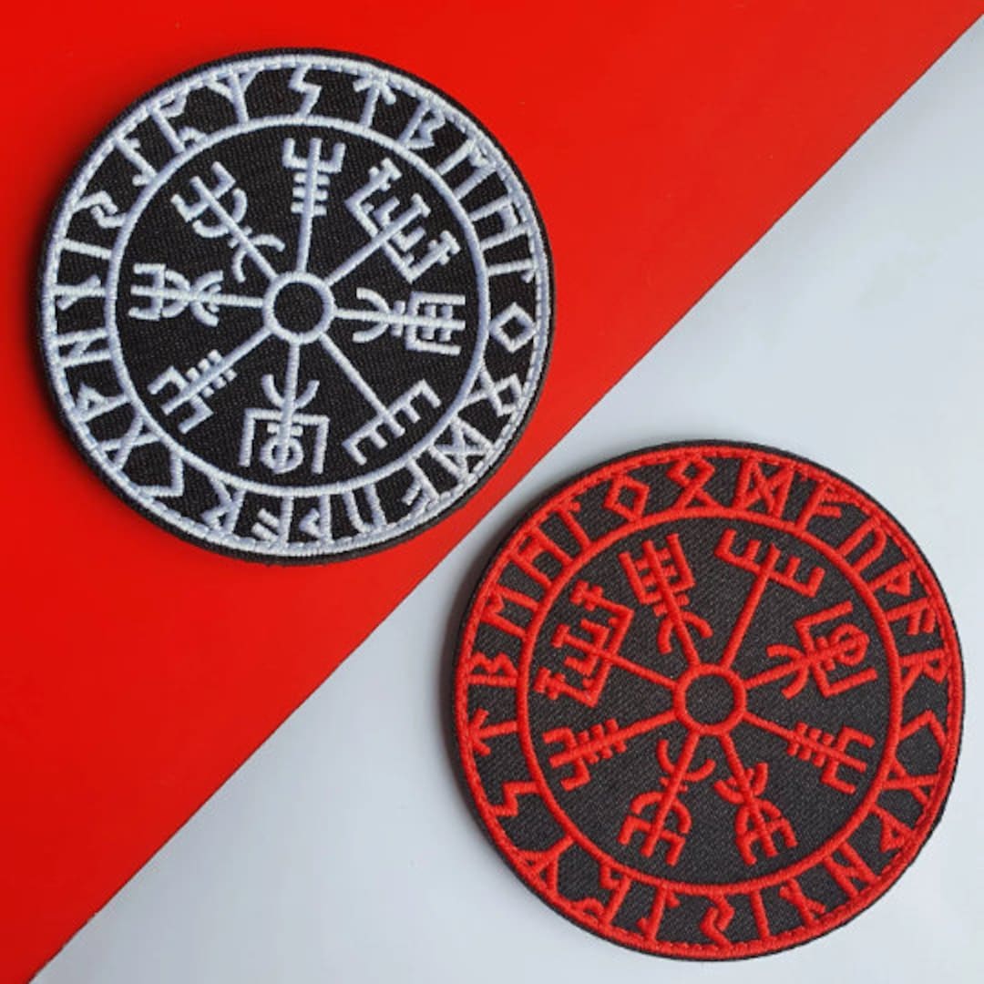 Norse Rune Vegvisir Patch Pagan Viking Metal Mythology Viking Morale ...