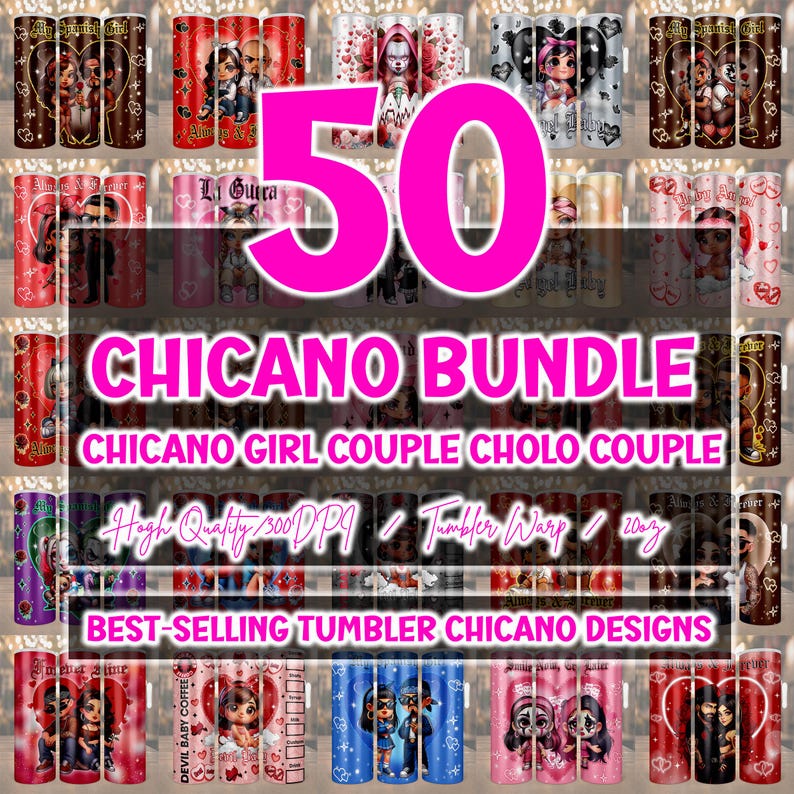 Chicano Couple 20oz Tumbler Wrap Bundle (digital Download) - Etsy