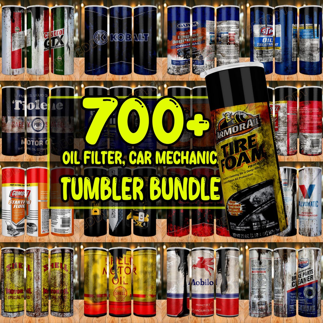 Car Mechanic Tumbler Wrap Bundle | 20oz Sublimation PNG | Oil Filter ...