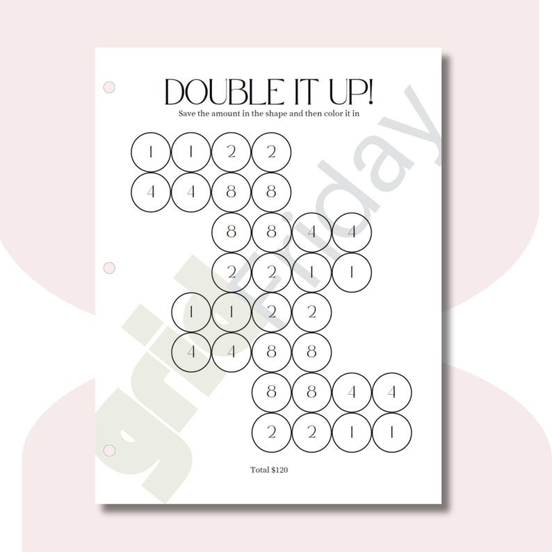 1000 Dollar Savings Challenge Book | Printable Savings Coloring ...