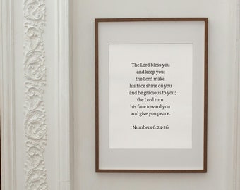 Numbers 6:24-26 the Lord Bless You and Keep You, Digital Download, Christian Art, Scripture Art ...