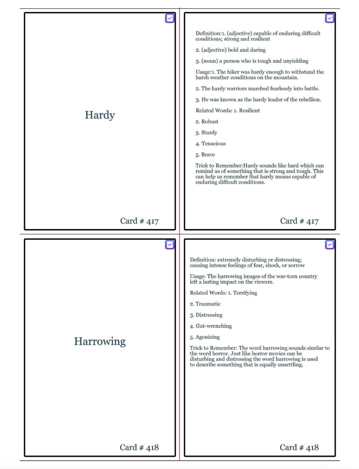 SAT Vocabulary Building Flashcards (906 Cards) - Etsy