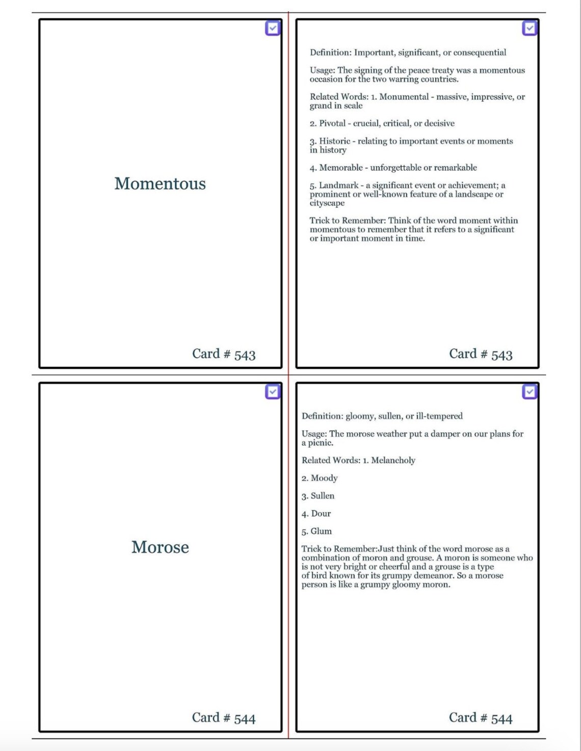 SAT Vocabulary Building Flashcards (906 Cards) - Etsy