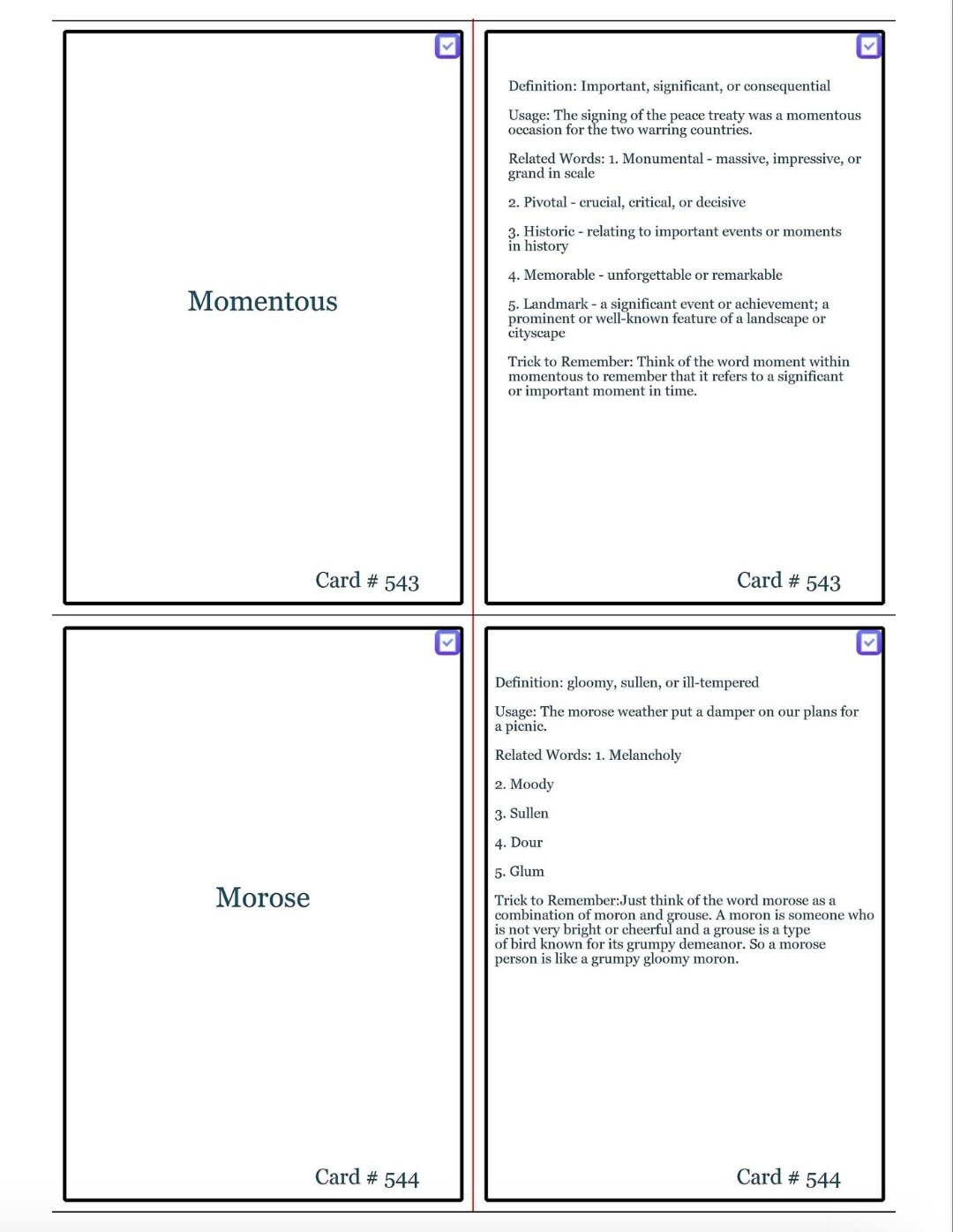 SAT Vocabulary Building Flashcards (906 Cards) - Etsy