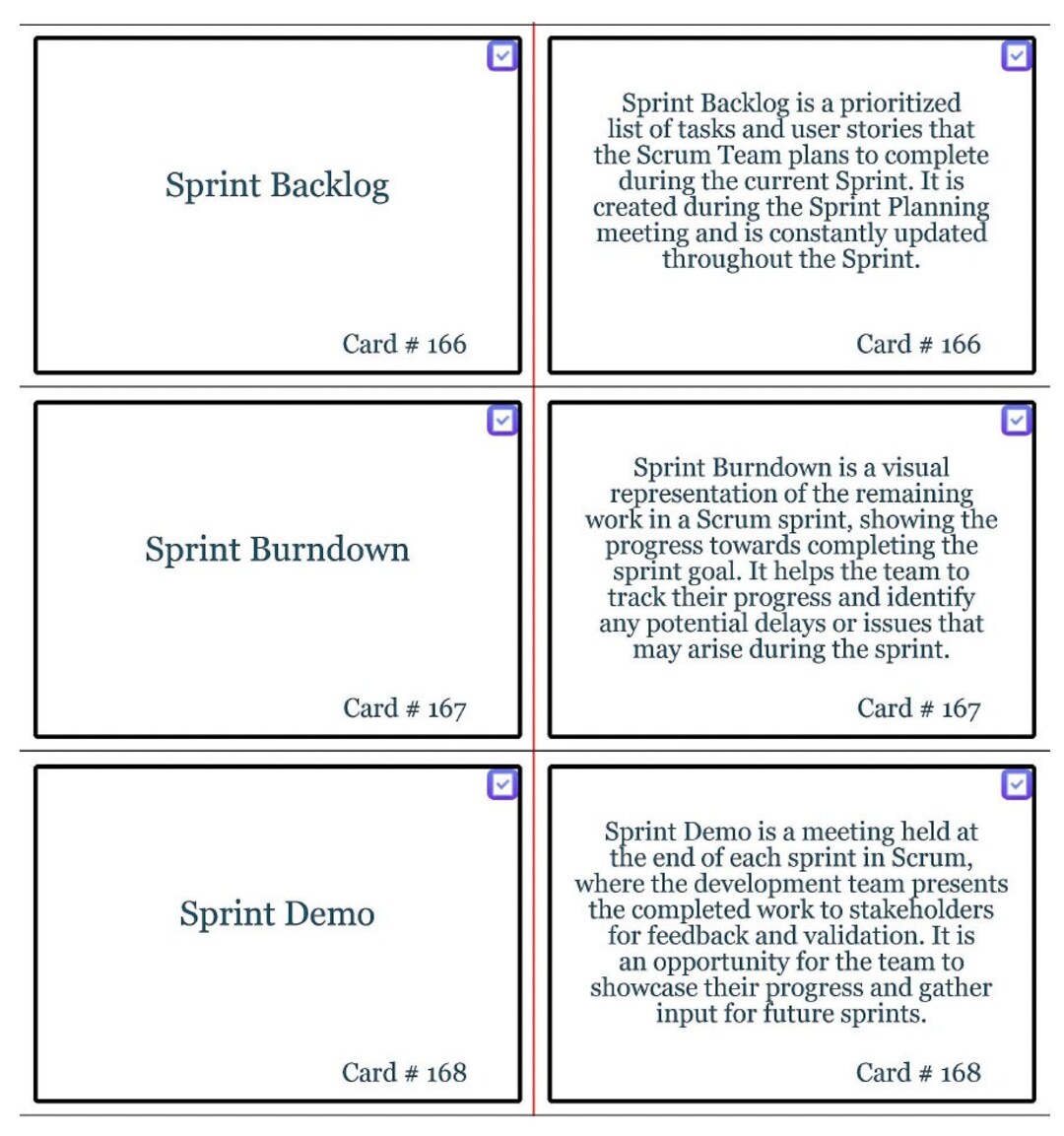 Scrum Flashcards (201 Cards) - Etsy