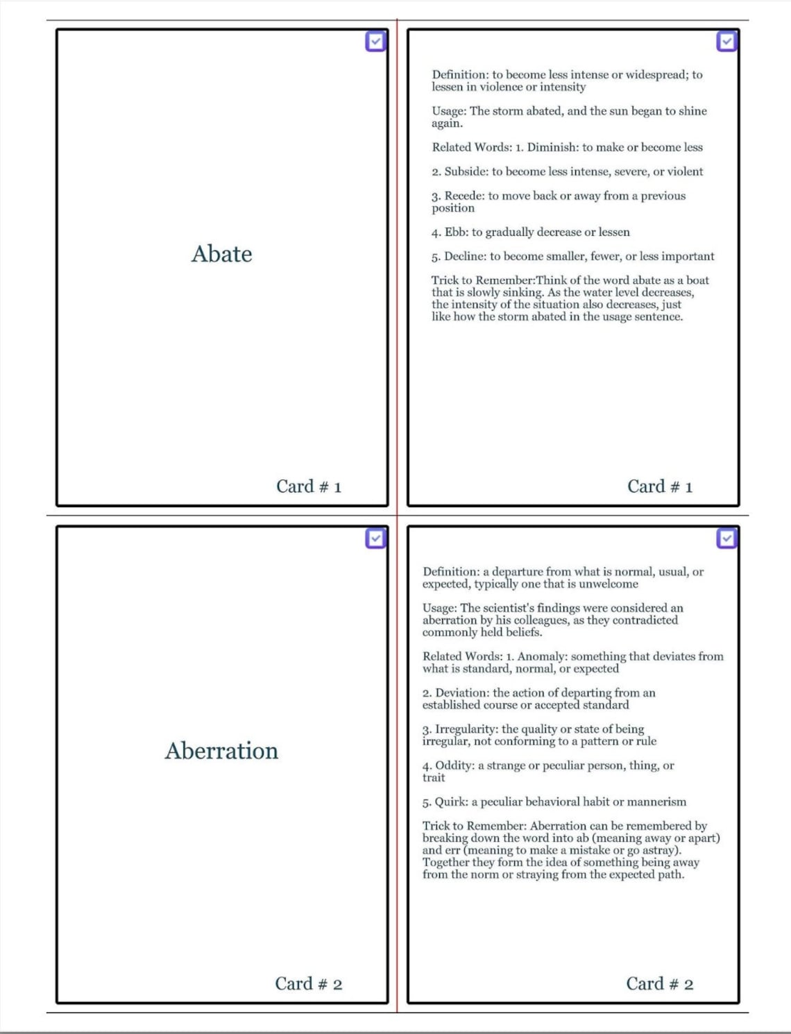 SAT Vocabulary Building Flashcards (906 Cards) - Etsy