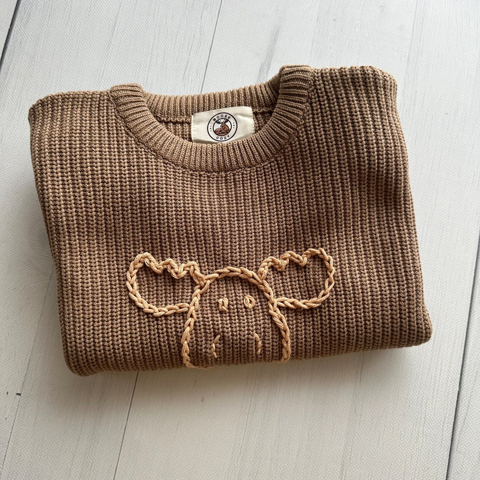 Moose Hand-embroidered Sweater for Baby Boy and Toddlers, Ideal for ...
