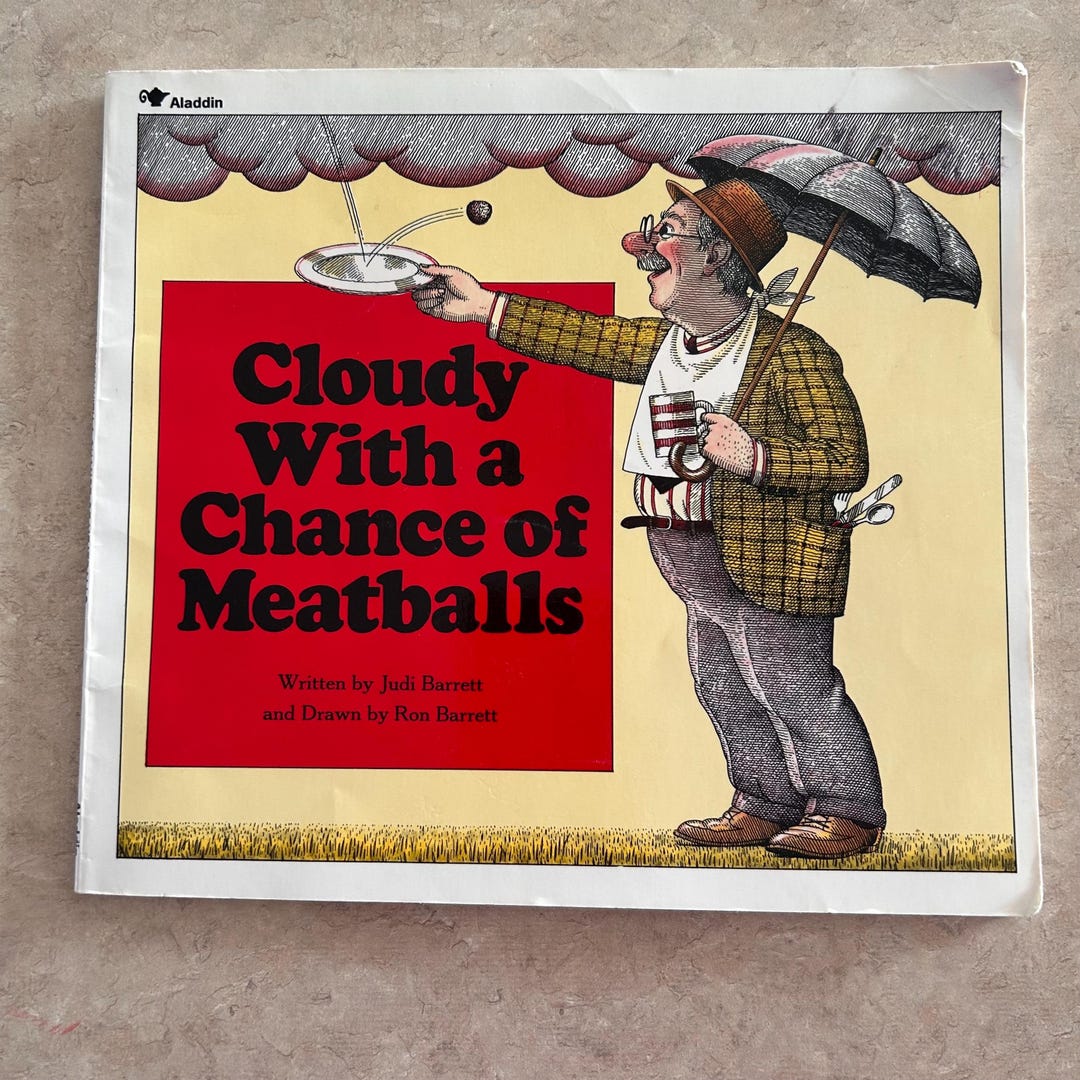 Cloudy With a Chance of Meatballs by Judi Barrett (rare First Edition ...