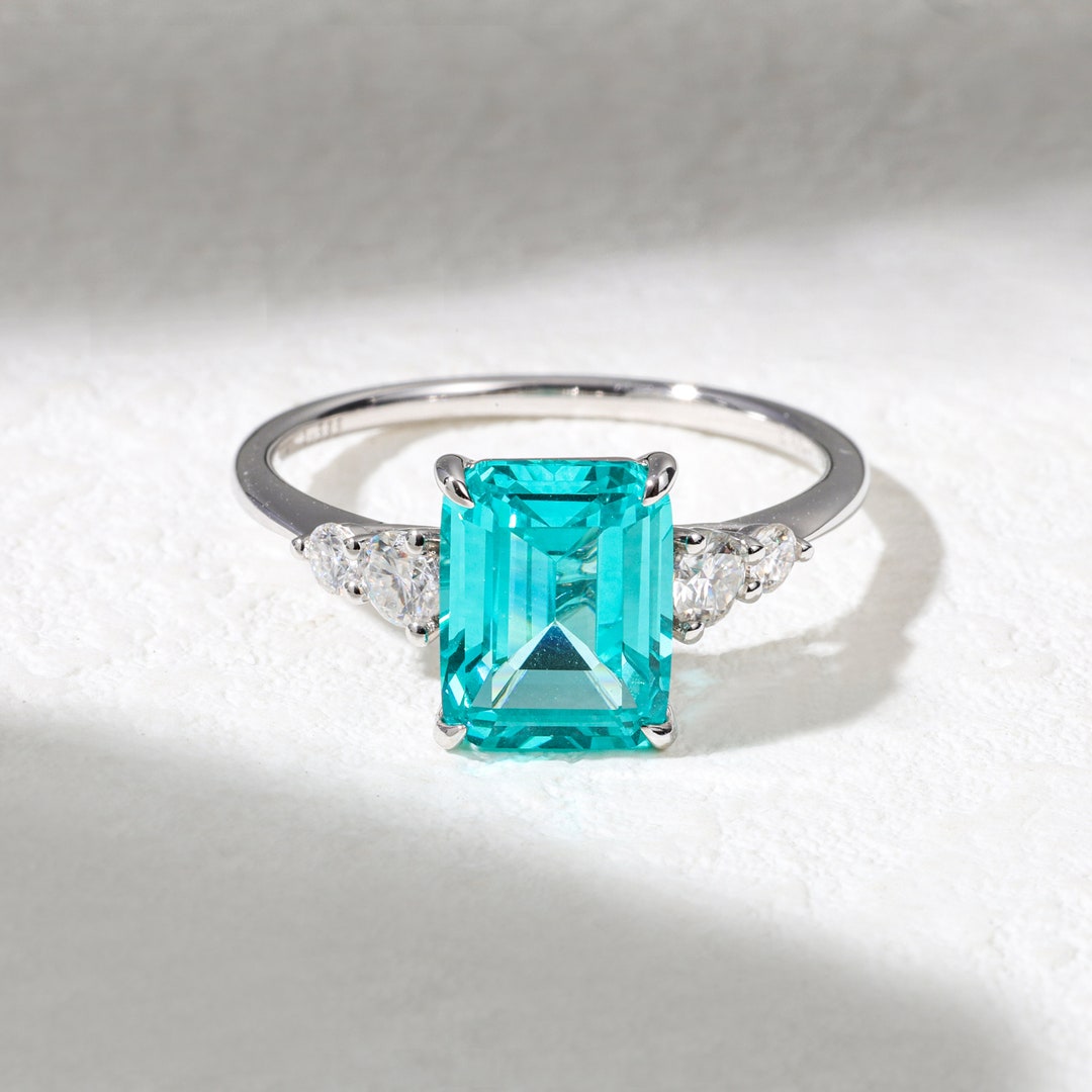 14k Solid Gold Ring,3.53ct YAG Yttrium Aluminium Garnet, Paraiba Color ...