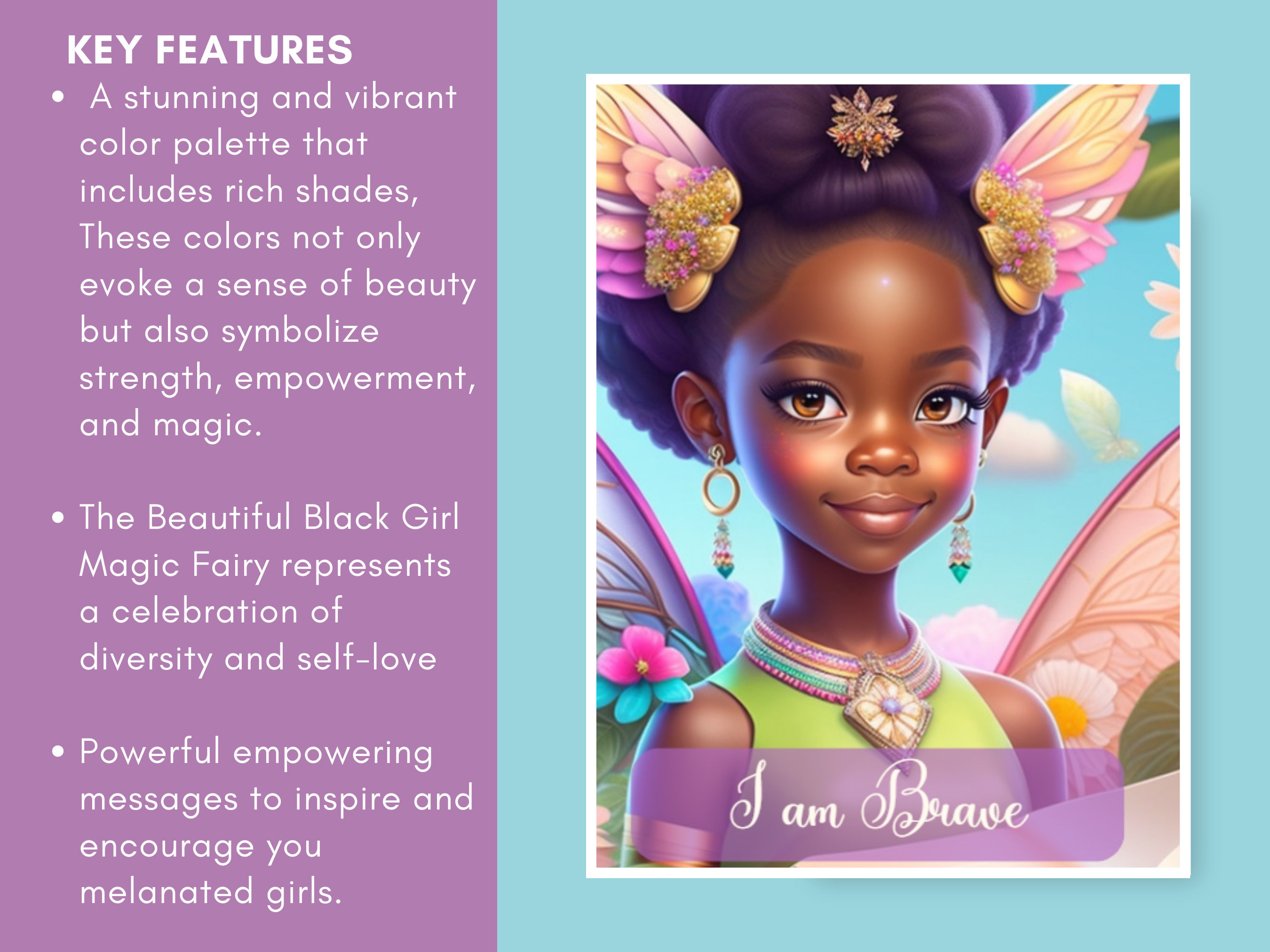 Fairy Affirmation Cards Printable African American Fairy BGM ...