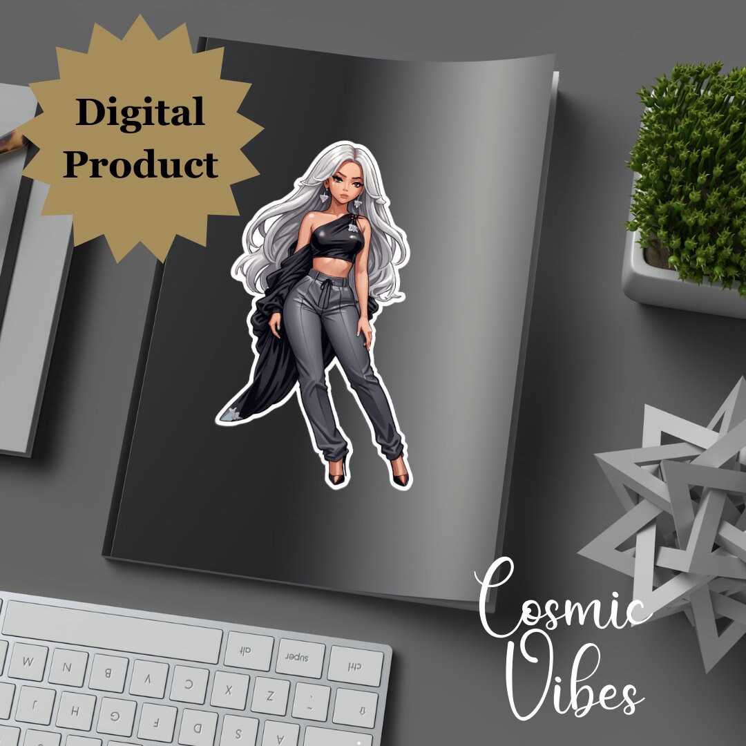 Fashion Doll Sticker for Laptop Decal for Fashionista Sticker for Her ...