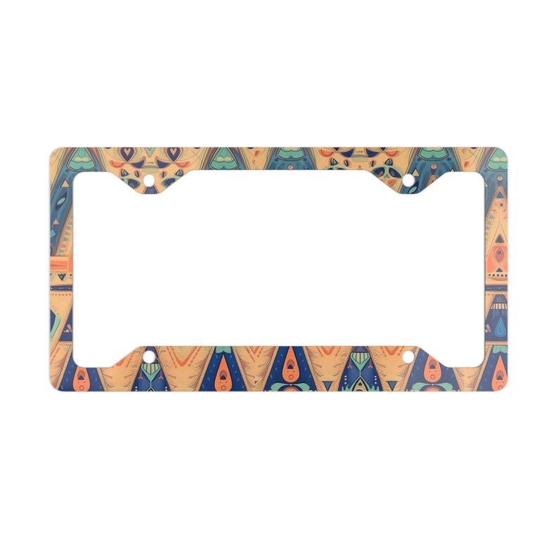Egyptian Hieroglyph Metal License Plate Frame | Tribal Geometric ...