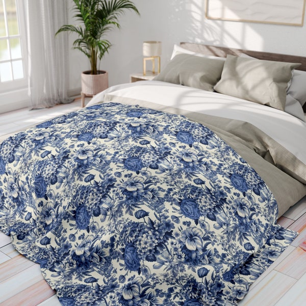 Blue Pattern Throw Blanket - Etsy