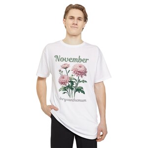 November Birth Month Flower T Shirt Unisex Long Body Urban Tee Birth ...