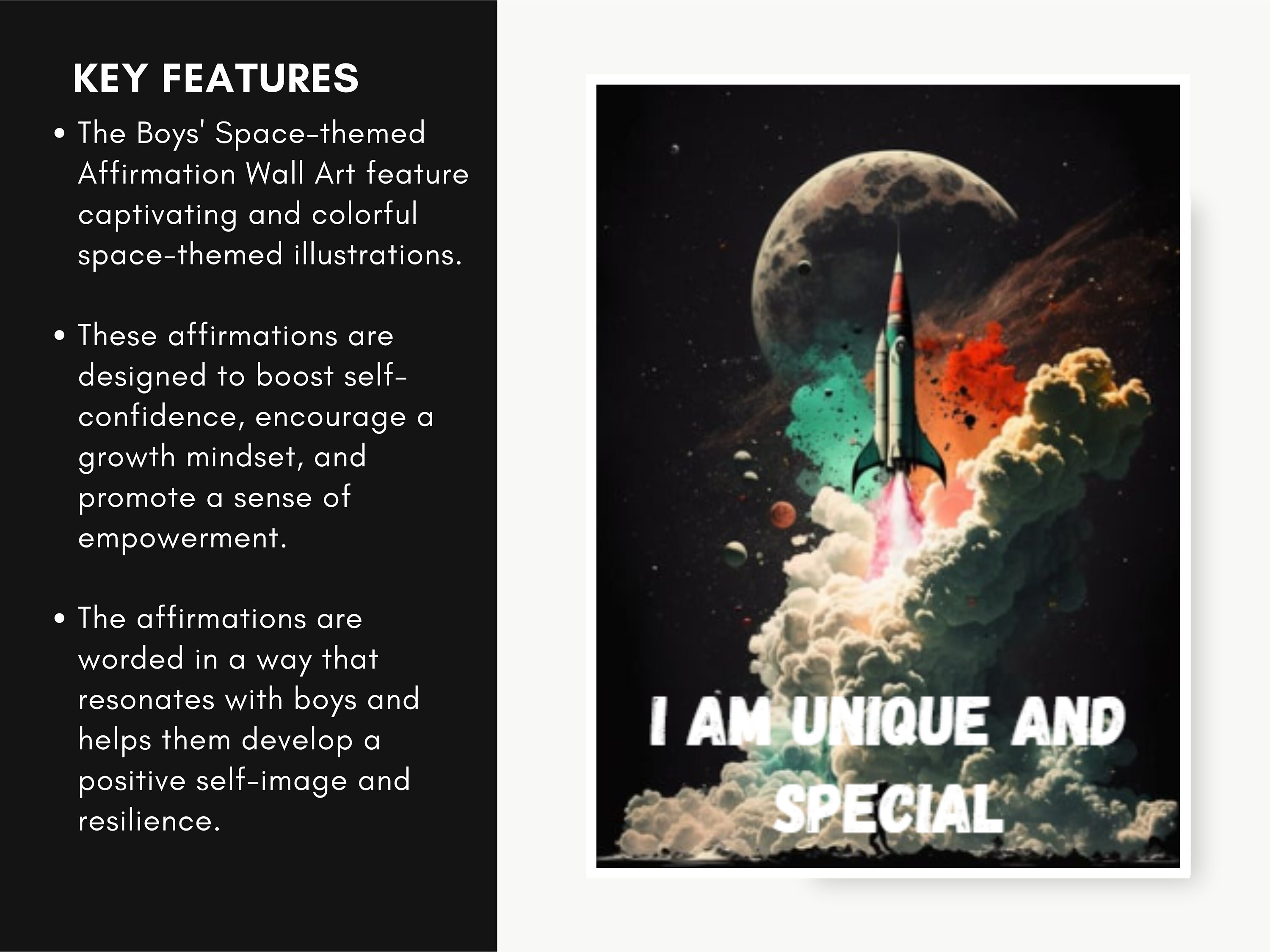 Space Printable Boy's Affirmation Cards for Him Positive Affirmations ...