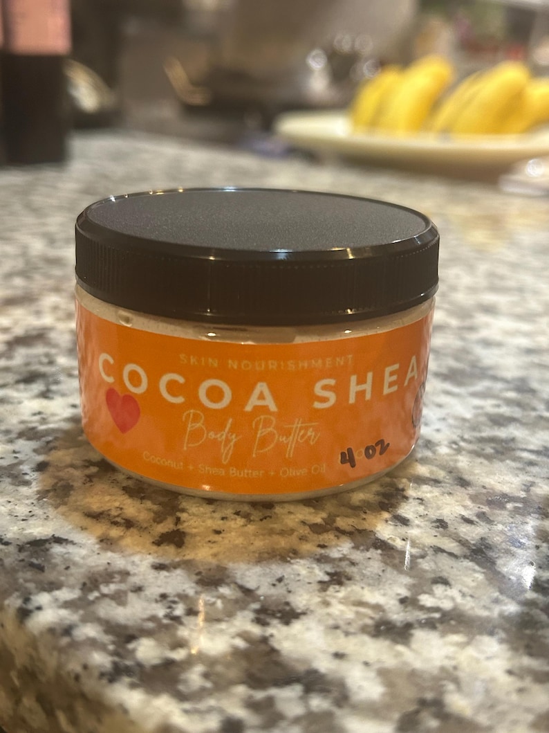 Cocoa Shea Body Butter: Handmade Natural Skin Cream (4 Oz) - Etsy