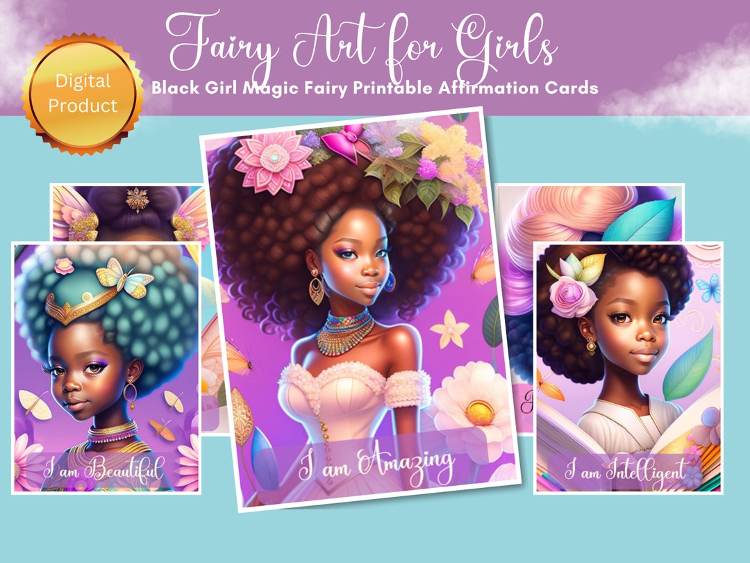 Fairy Affirmation Cards Printable African American Fairy BGM ...