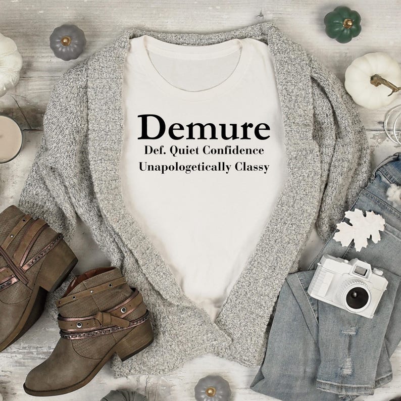 Demure Modest Feminine Graphic T-shirt Trending Demure Fashion Tee ...