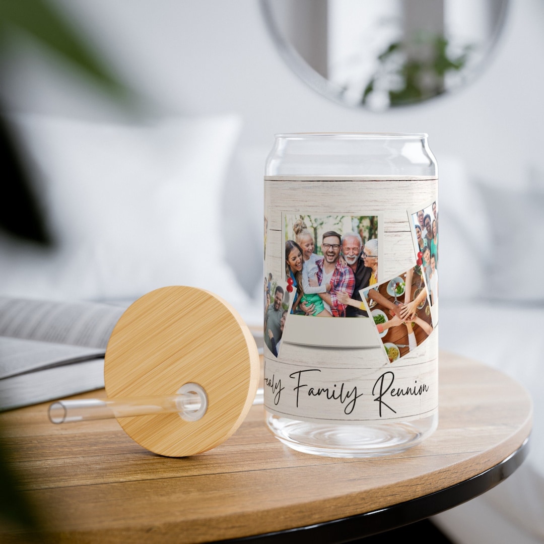 Personalized Glass Cup Family Photo Gift Holiday Souvenir Family Trip ...