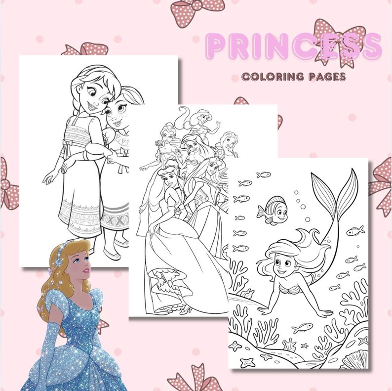 Princess 50 Coloring Pages for Kids - Girls Coloring - Printable ...