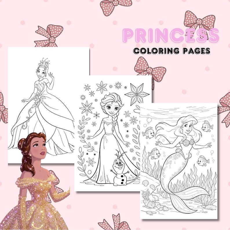 Princess 50 Coloring Pages for Kids - Girls Coloring - Printable ...