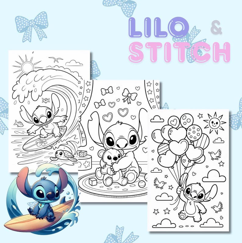 50 Lilo and Stitch Coloring Pages - Kids Activities - Printable Digital ...