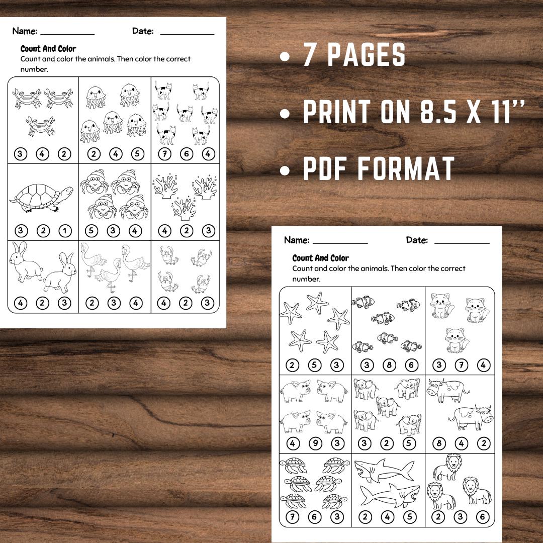 7 Printable Number Counting Worksheets | Numbers and Counting ...