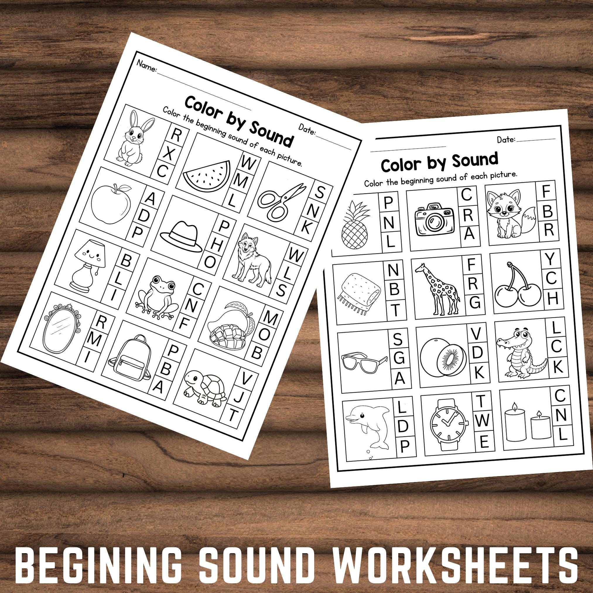 10 Printable Beginning Sounds Worksheets | Preschool & Kindergarten ...