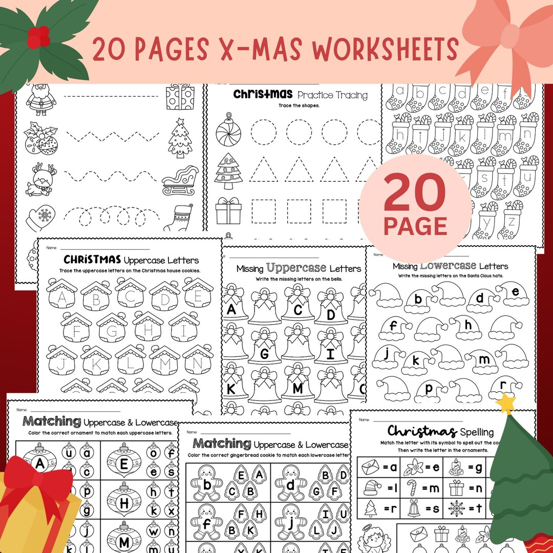 20 Printable Christmas Alphabet Tracing Worksheet | Letter Tracing ...