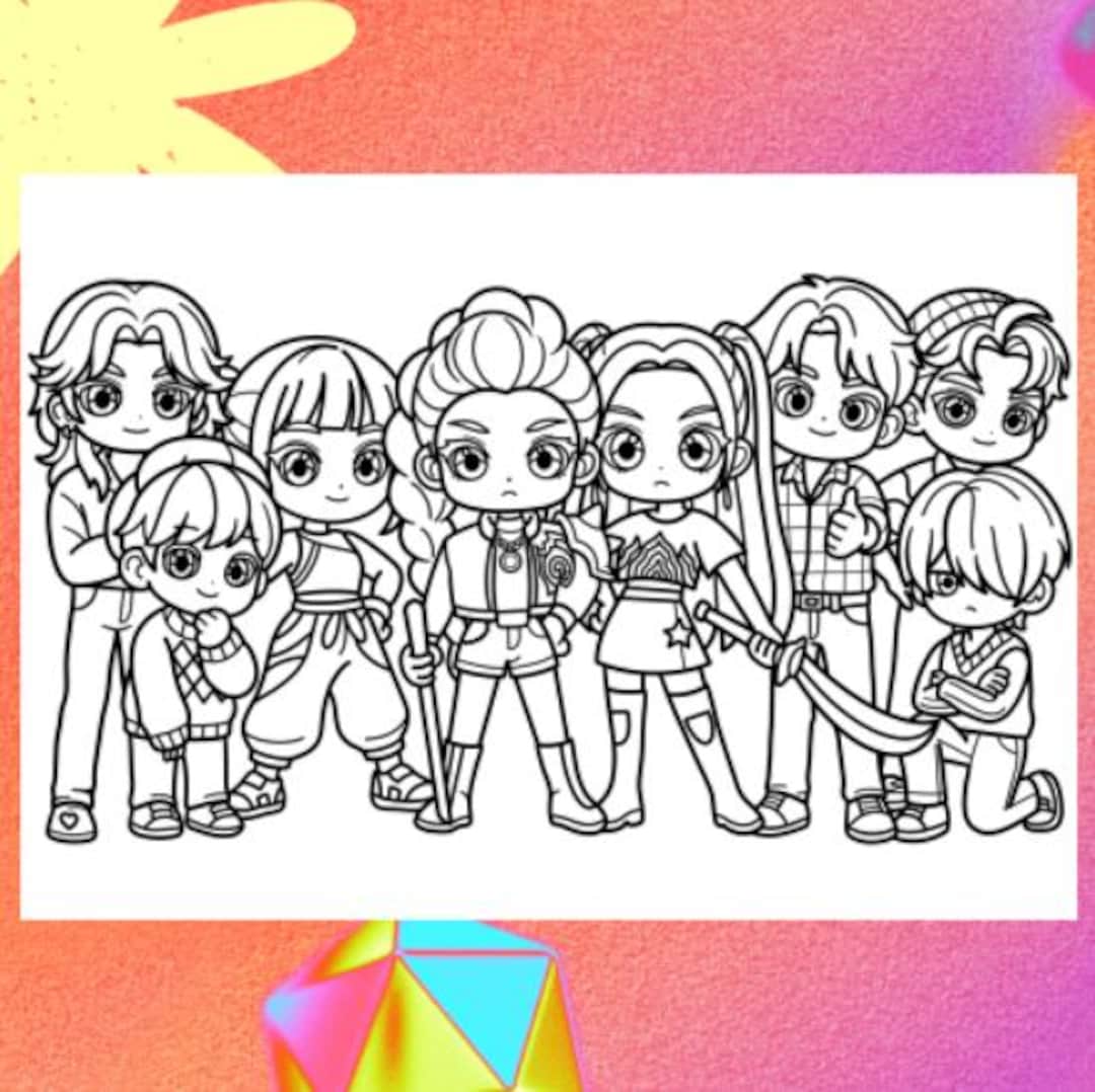 Kpop Coloring Page, A4 Printable (digital Download) - Etsy
