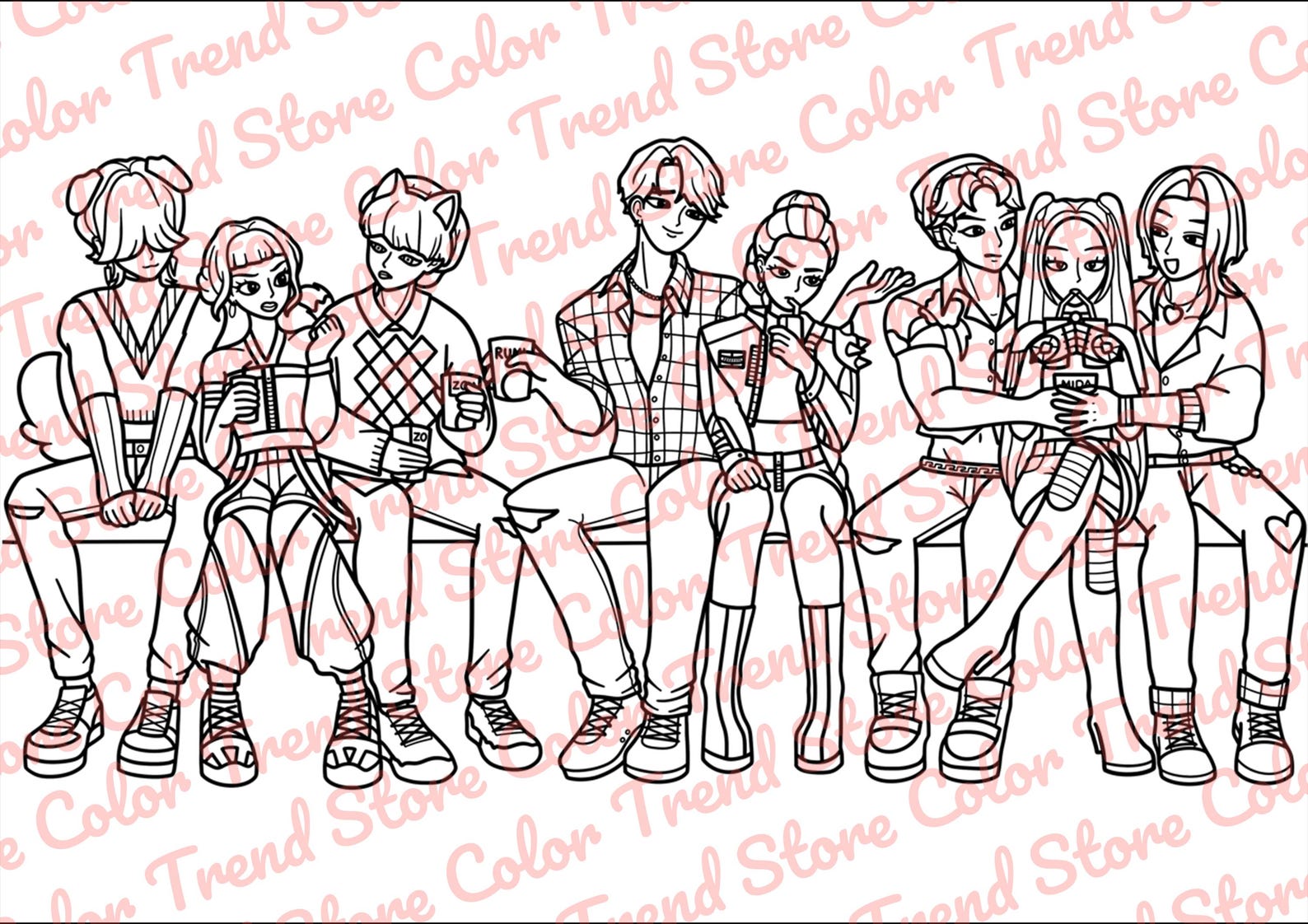 K-pop Fan-art Coloring Page 1 PNG and 1 PDF A4 Size / Digital Download ...