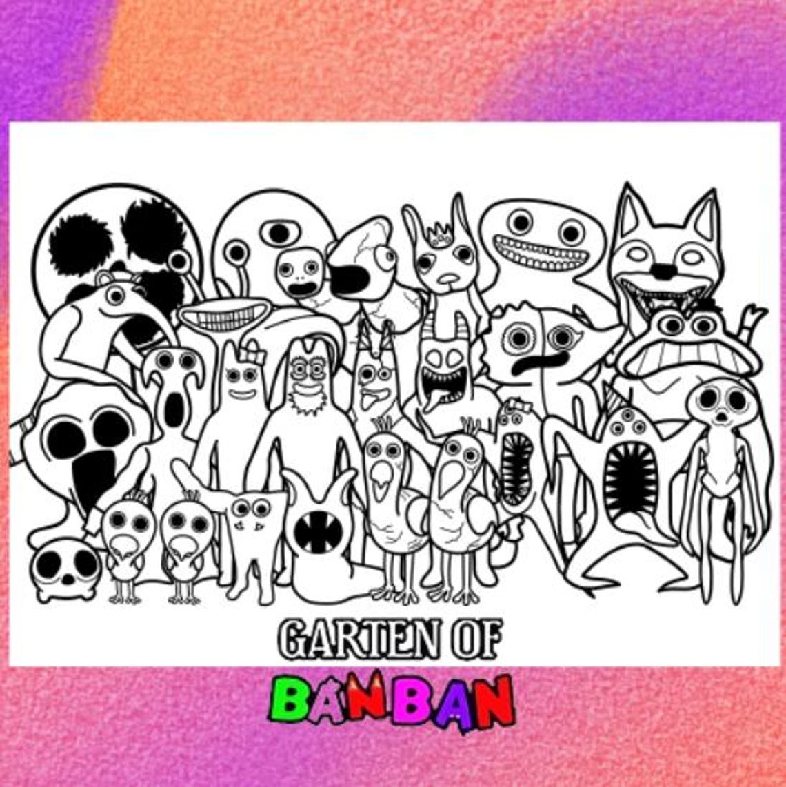Garten of Banban-8 Coloring Page 1 PNG and 1 PDF A4 Size. the ...