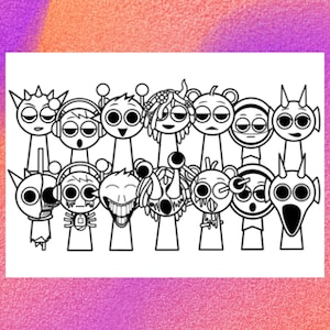 Sprunky Coloring Page 1 PNG and 1 PDF A4 Size for Personal Use Only - Etsy