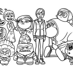 Inside Out 2 Coloring Pages 2 ZIP 4 PNG and 4 PDF A4 Size for Personal ...