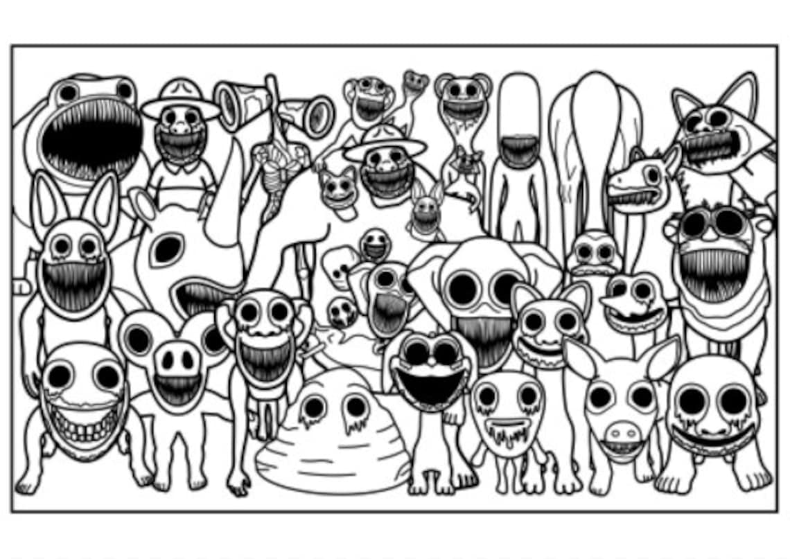 ZOONOMALY Coloring Page 1 PNG and 1 PDF A4 Size. the Background is Not ...