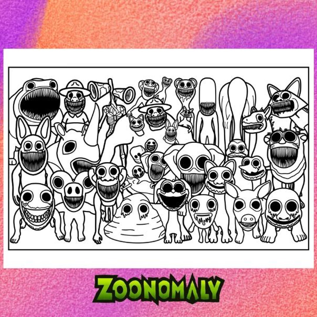 ZOONOMALY Coloring Page 1 PNG and 1 PDF A4 Size. the Background is Not ...