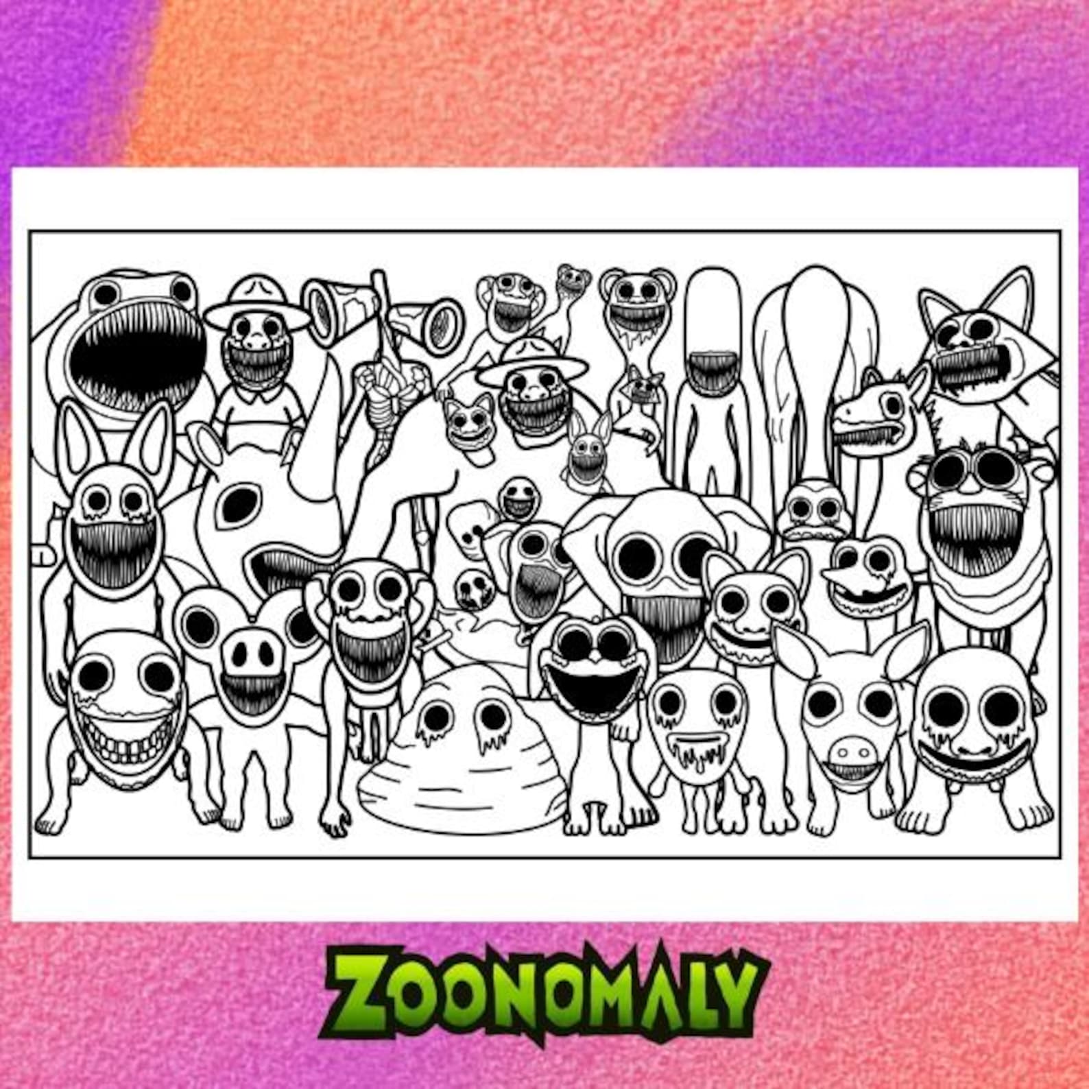 ZOONOMALY Coloring Page 1 PNG and 1 PDF A4 Size. the Background is Not ...