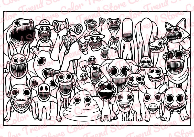ZOONOMALY Coloring Page 1 PNG and 1 PDF A4 Size. the Background is Not ...