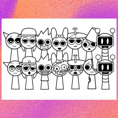 Sprunky Coloring Page 1 PNG and 1 PDF A4 Size / Digital Download - Etsy