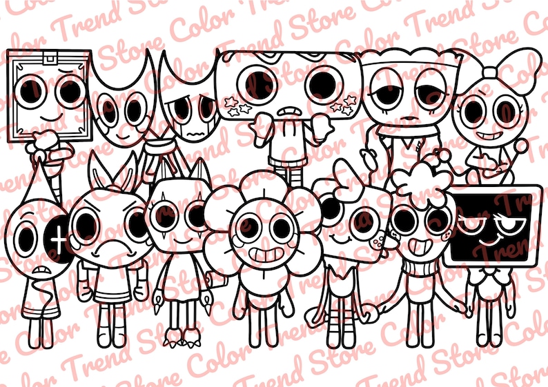 Dandy's World Coloring Page 1 PNG and 1 PDF A4 Size for Personal Use ...