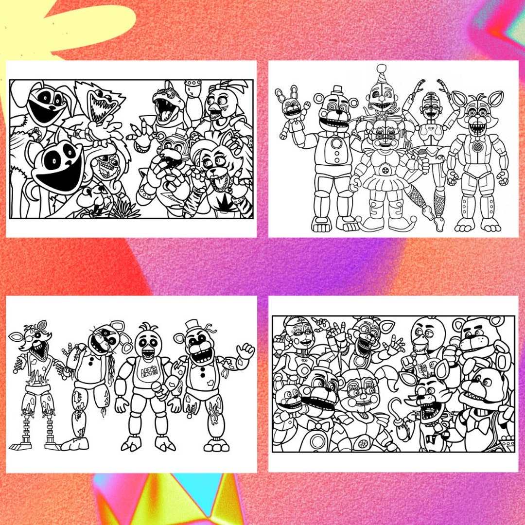 Five Nights at Freddy's FNAF Coloring Page PNG and PDF A4 Size - Etsy UK