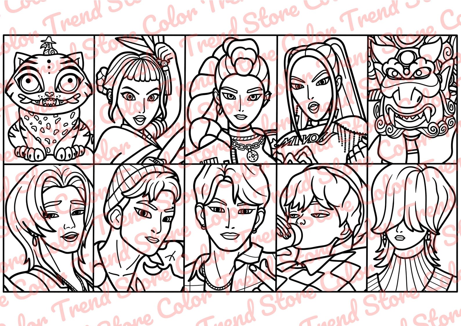 K-pop Coloring Page 1 PNG and 1 PDF A4 Size / Printable / Digital ...