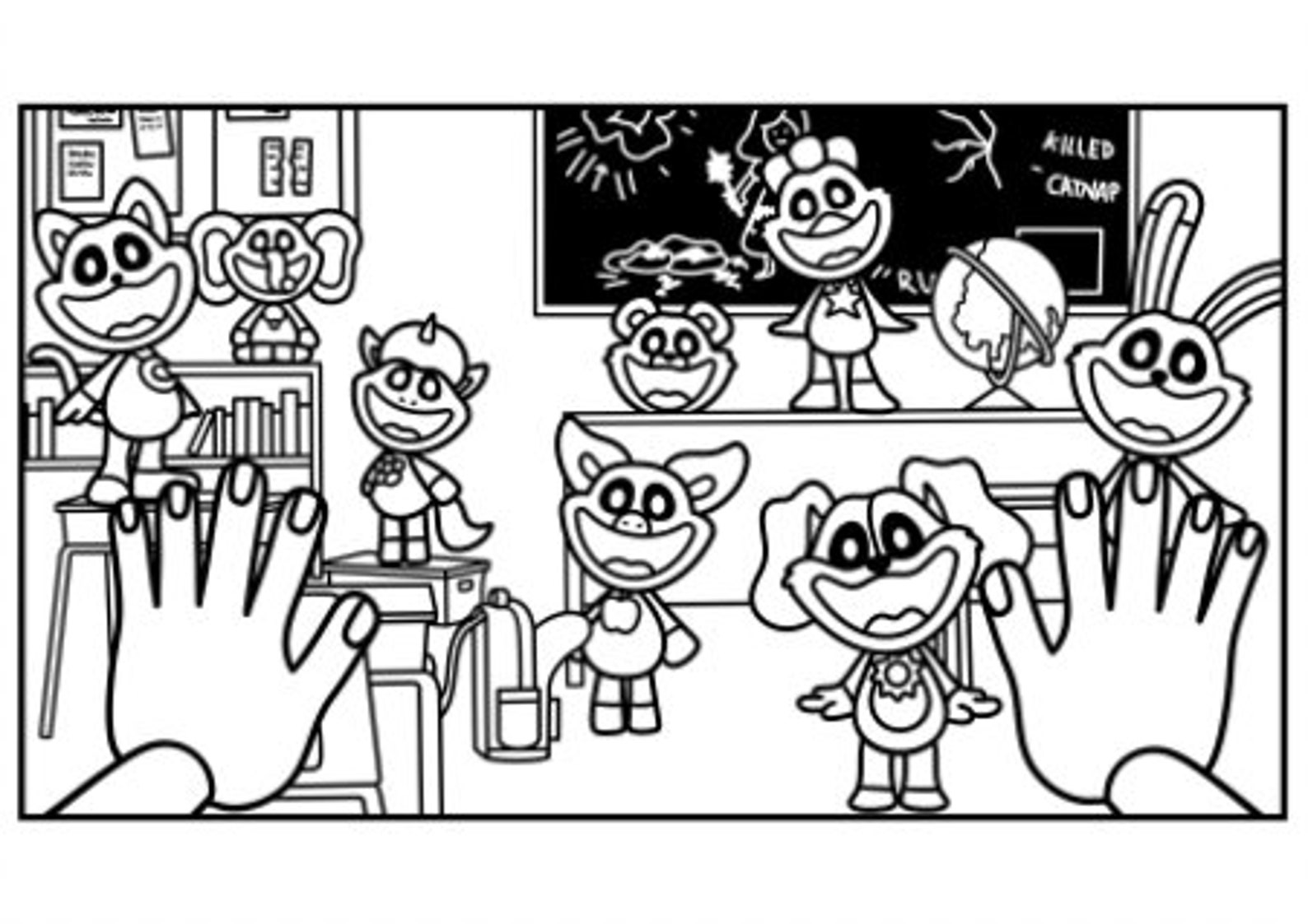 Poppy Playtime 3 Coloring Pages 2 ZIP 4 PNG and 4 PDF A4 Size. for ...