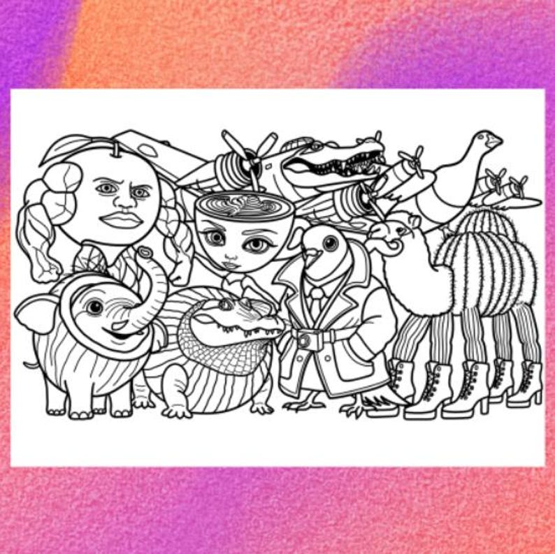 Italian Brainrot Animals Coloring Page 1 PNG and 1 PDF A4 Size ...