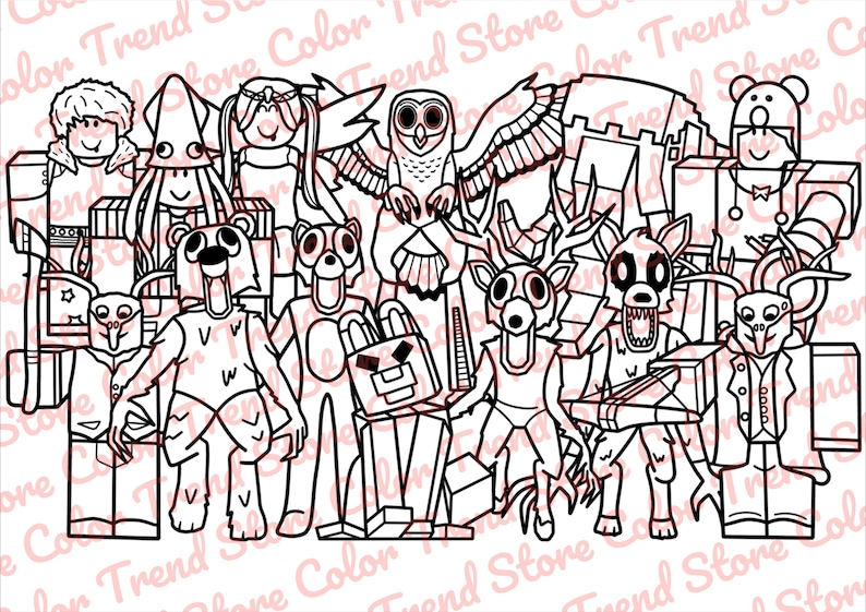 99 Nights in the Forest / Coloring Page / 1 PNG and 1 PDF A4 Size - Etsy