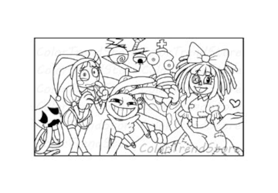 The Amazing Digital Circus Coloring Page PNG and PDF A4 Size for ...