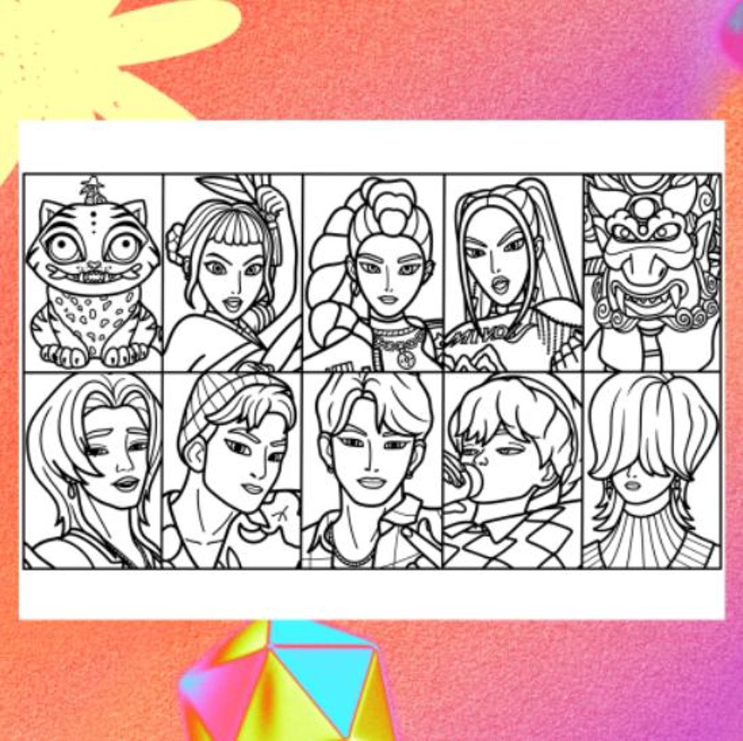 K-pop Fan-art Coloring Page 1 PNG and 1 PDF A4 Size / Printable ...